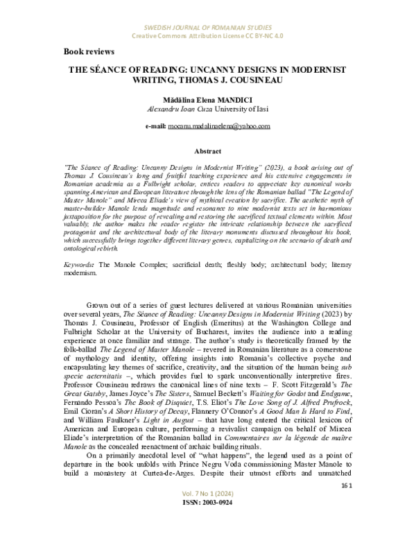 (PDF) The Séance of Reading: Uncanny Designs in Modernist Writing ...