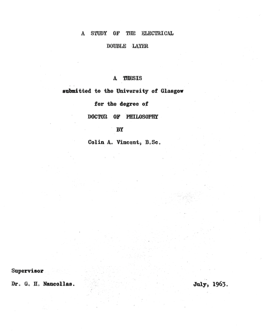 (PDF) A study of the electrical double layer