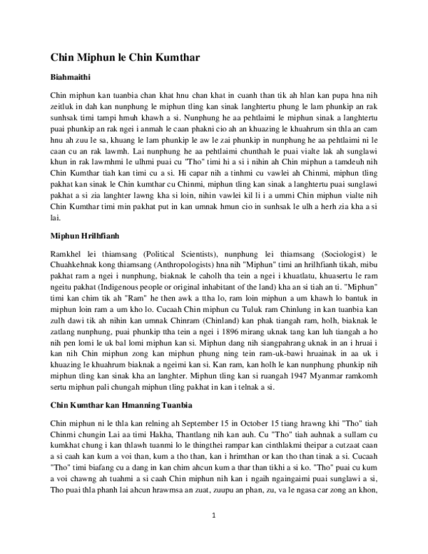 (PDF) Chin Miphun le Chin Kumthar