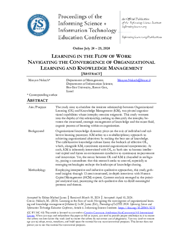 (PDF) Learning in the Flow of Work: Navigating the Convergence of ...