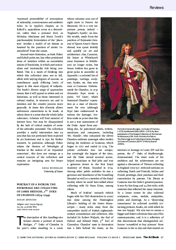 (PDF) Portrait of a Patron. The Patronage and Collecting of James ...