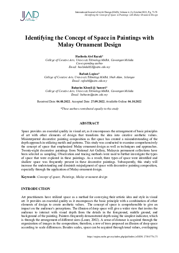 (PDF) Identifying the Concept of Space in Paintings with Malay Ornament ...