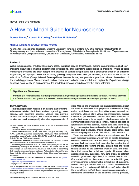 (PDF) A How-to-Model Guide for Neuroscience