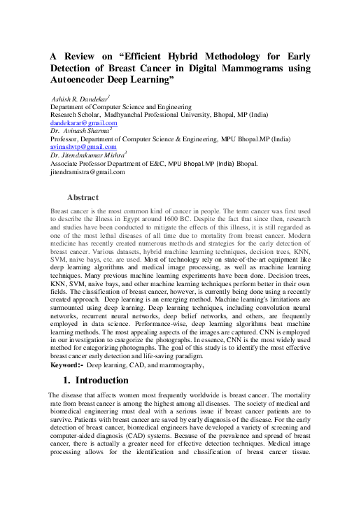 (PDF) A Review on "Efficient Hybrid Methodology for Early Detection of ...