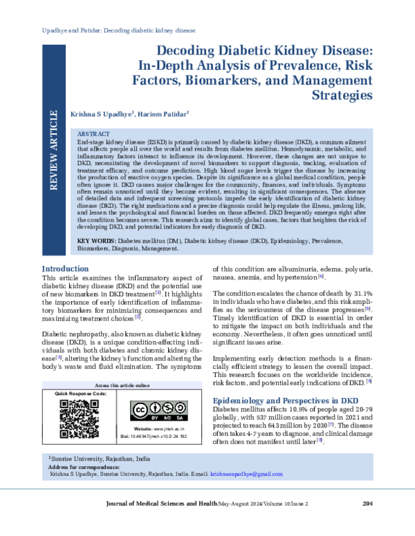 (PDF) Decoding Diabetic Kidney Disease: In-Depth Analysis of Prevalence ...