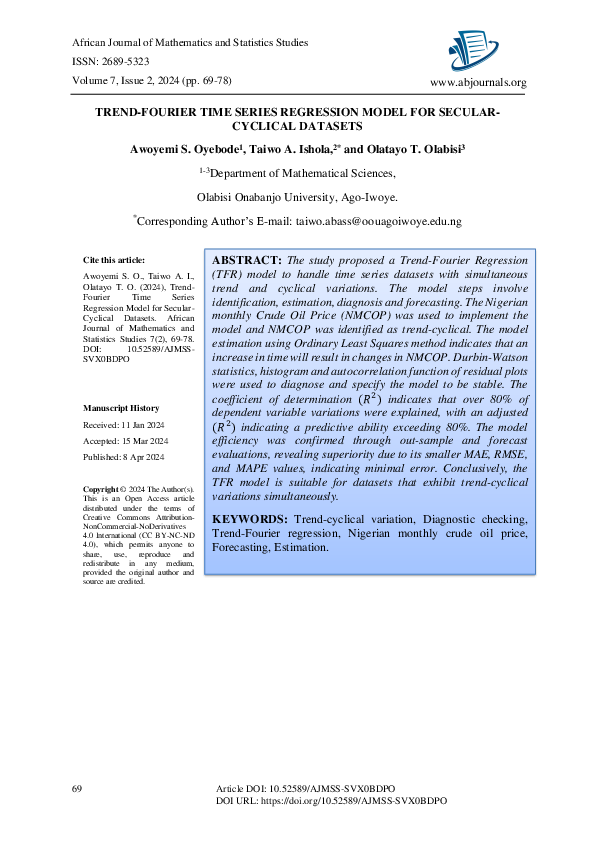 (PDF) Trend-Fourier Time Series Regression Model for Secular-Cyclical ...