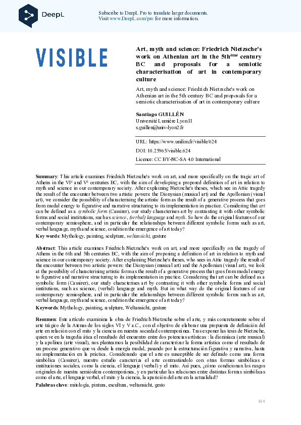 (PDF) Art, myth and science : Friedrich Nietzsche"s work on Athenian ...
