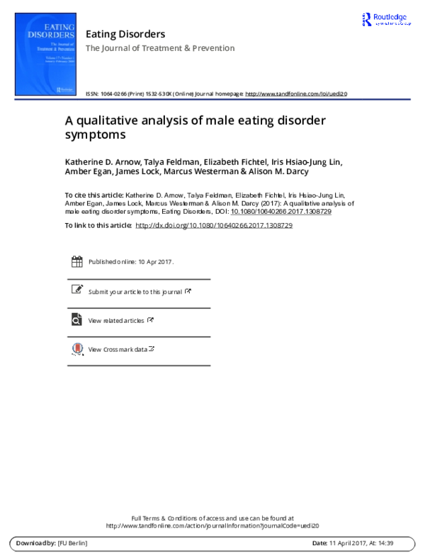 (PDF) A qualitative analysis of male eating disorder symptoms