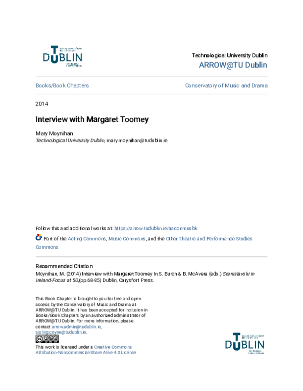 (PDF) Interview with Margaret Toomey