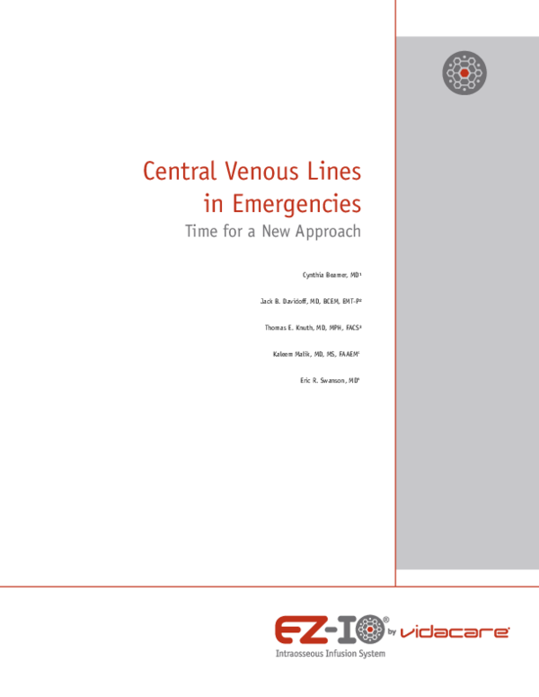 (PDF) Central Venous Lines in Emergencies Time for a New Approach