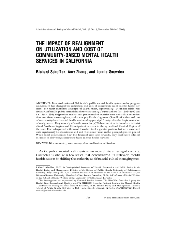 (PDF) The Impact of Realignment on Utilization and Cost of Community ...