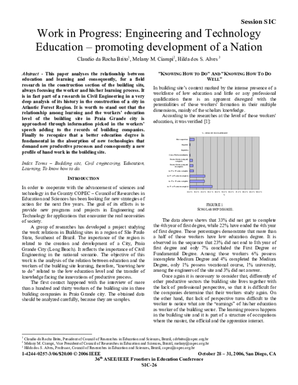 (PDF) Work in Progress: Engineering and Technology Education ...