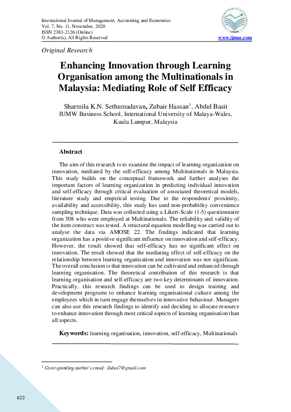 (PDF) Enhancing Innovation through Learning Organisation among the Multinationals in Malaysia ...