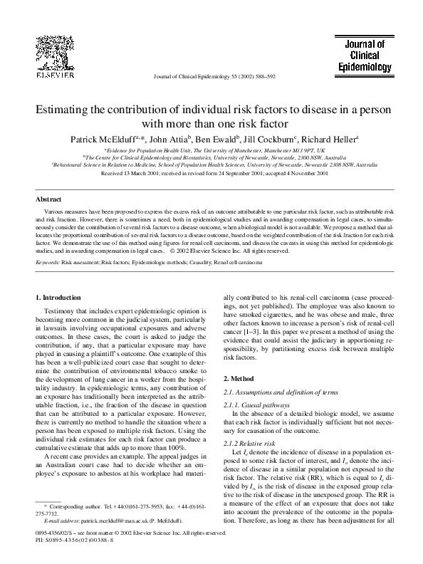 (PDF) Estimating the contribution of individual risk factors to disease ...