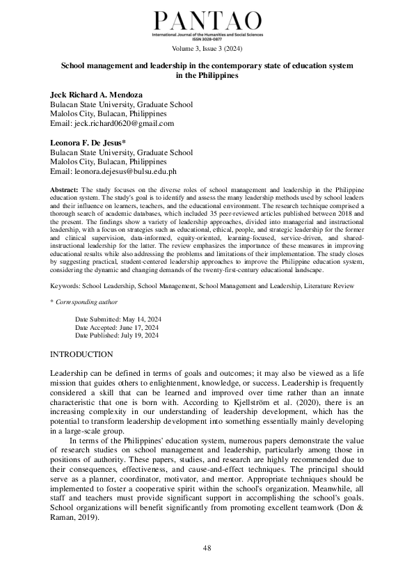 (PDF) School management and leadership in the contemporary state of ...