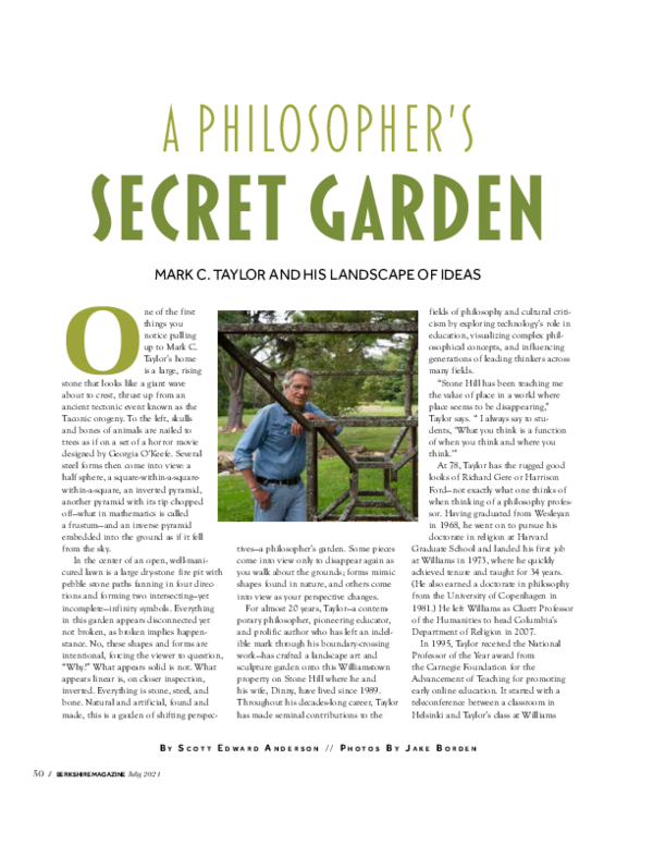 (PDF) A Philosopher's Secret Garden: Mark C. Taylor and His Landscape ...