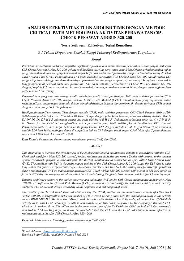 (PDF) Analisis Efektivitas Turn Around Time Dengan Metode Critical Path ...