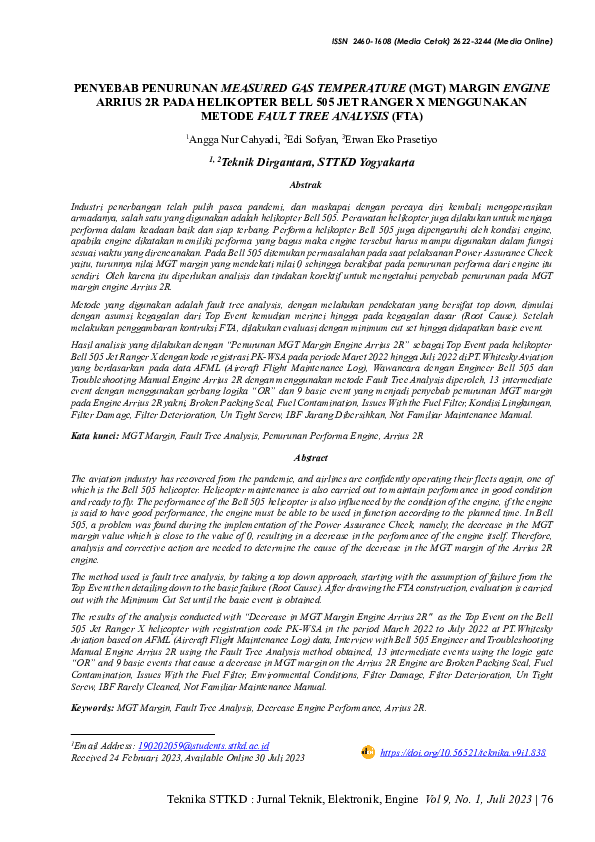 (PDF) Penyebab Penurunan Measured Gas Temperature (MGT) Margin Engine ...