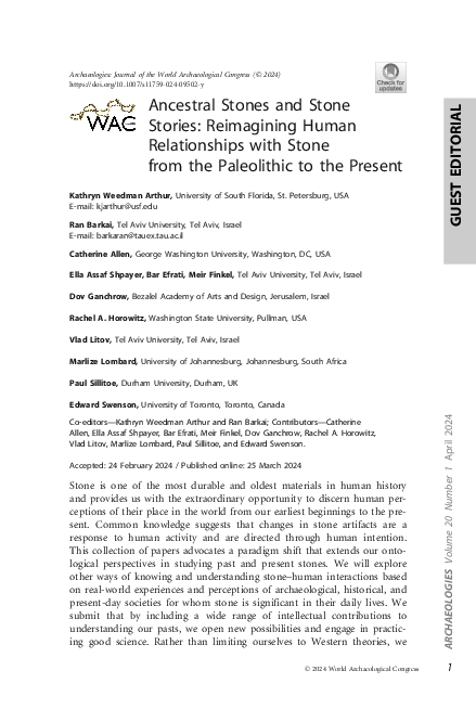 (PDF) Ancestral Stones and Stone Stories: Reimagining Human ...
