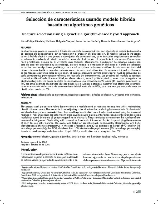 (PDF) Feature selection using a genetic algorithm-based hybrid approach