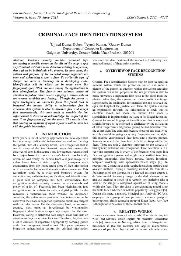 (PDF) Criminal Face Identification System