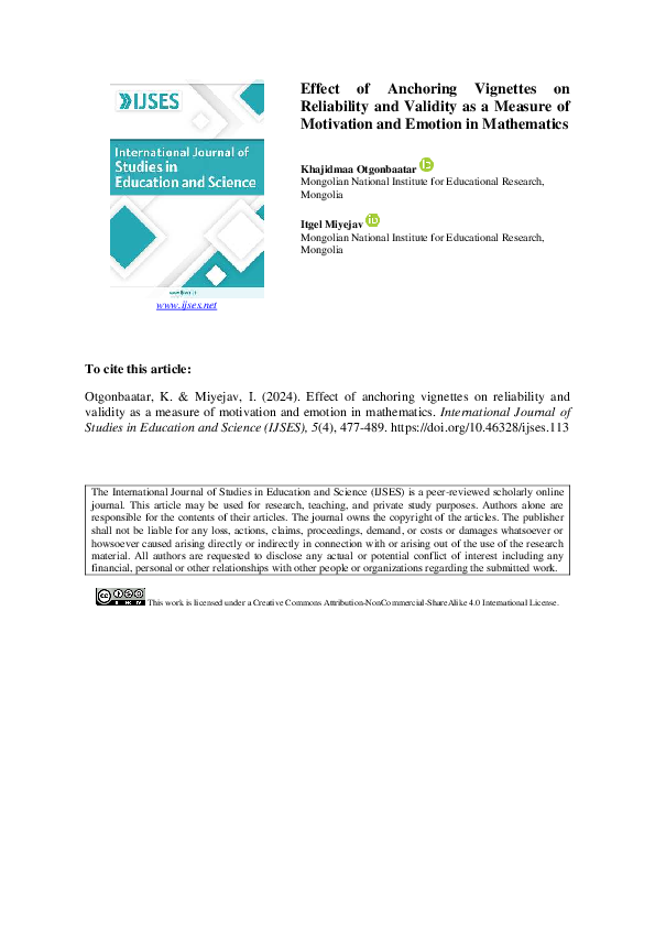 (PDF) Effect of Anchoring Vignettes on Reliability and Validity as a ...