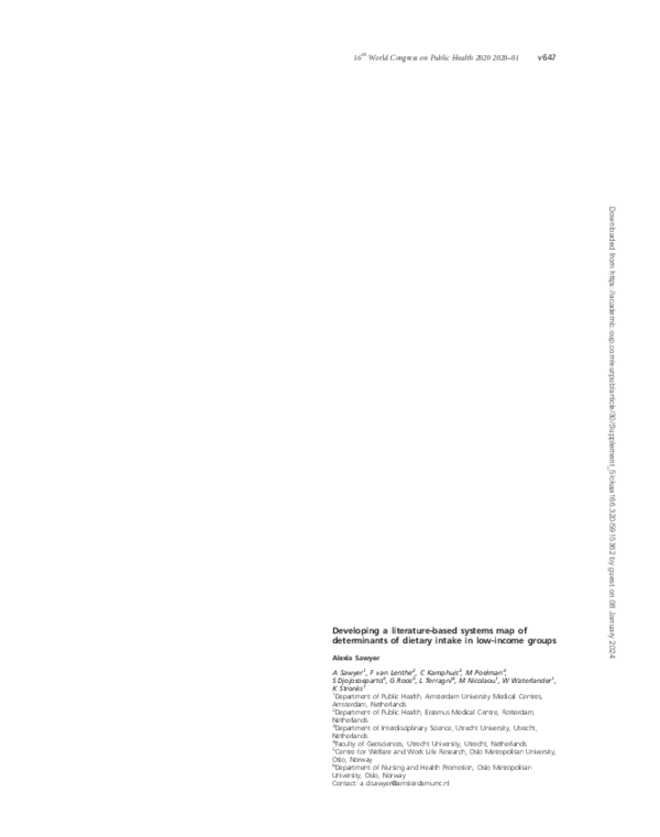(PDF) Developing a literature-based systems map of determinants of ...