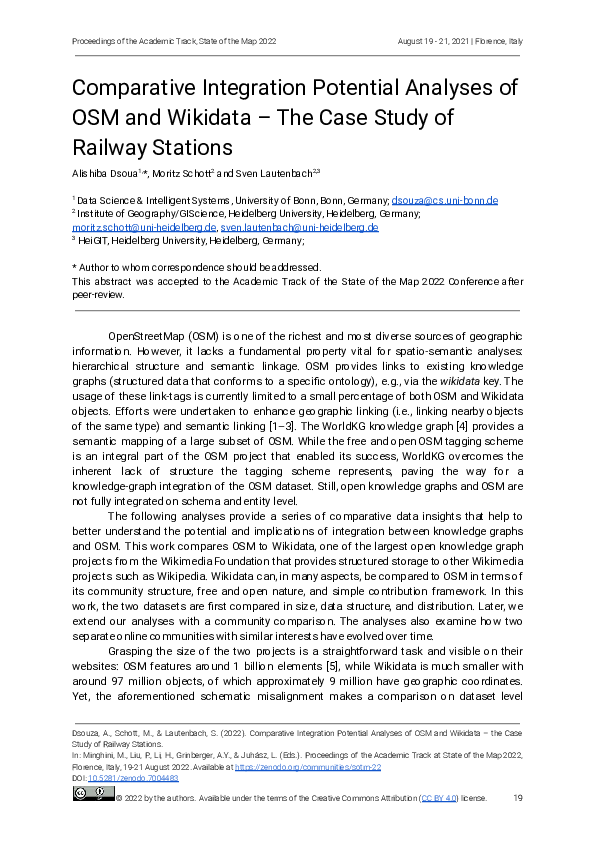 (PDF) Comparative Integration Potential Analyses of OSM and Wikidata ...