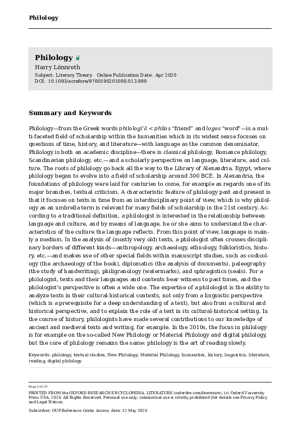 (PDF) Philology