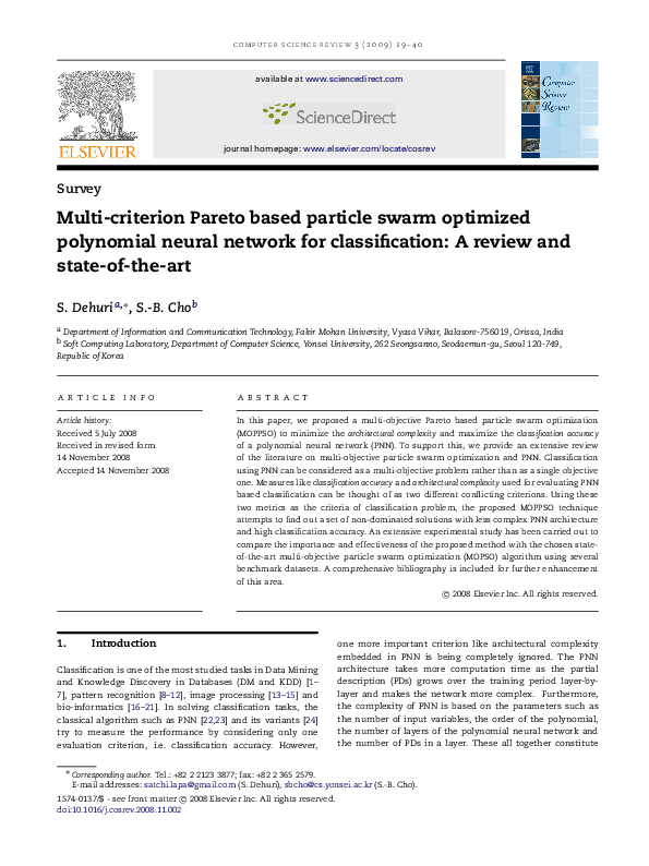 (PDF) Multi-criterion Pareto based particle swarm optimized polynomial neural network for ...