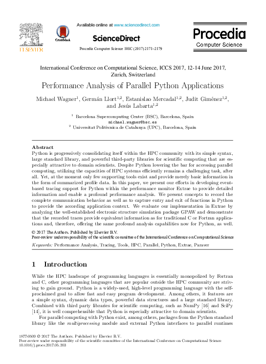 Pdf Event Based Performance Analysis For Python Hpc