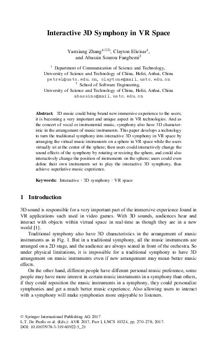 (PDF) Interactive 3D Symphony in VR Space