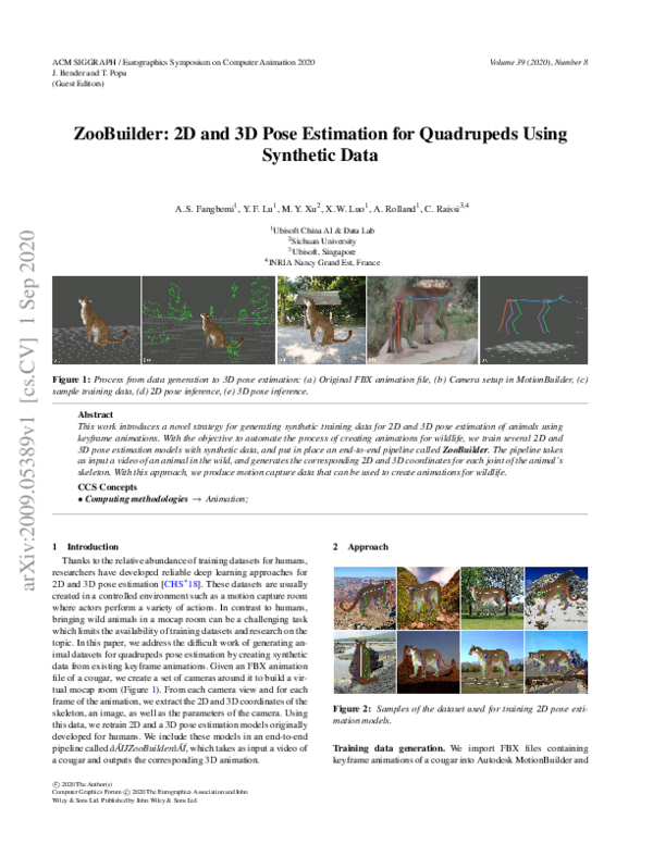 (PDF) ZooBuilder: 2D and 3D Pose Estimation for Quadrupeds Using Synthetic Data