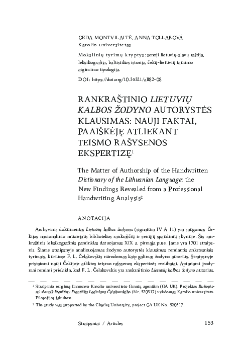 (PDF) The Matter of Authorship of the Handwritten “Dictionary of the ...