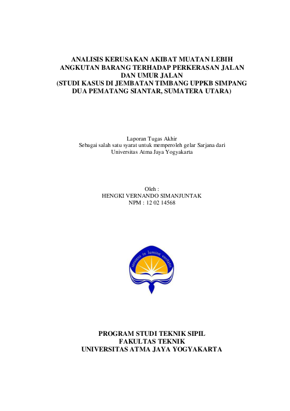 (PDF) Analisis Kerusakan Akibat Muatan Lebih Angkutan Barang Terhadap ...