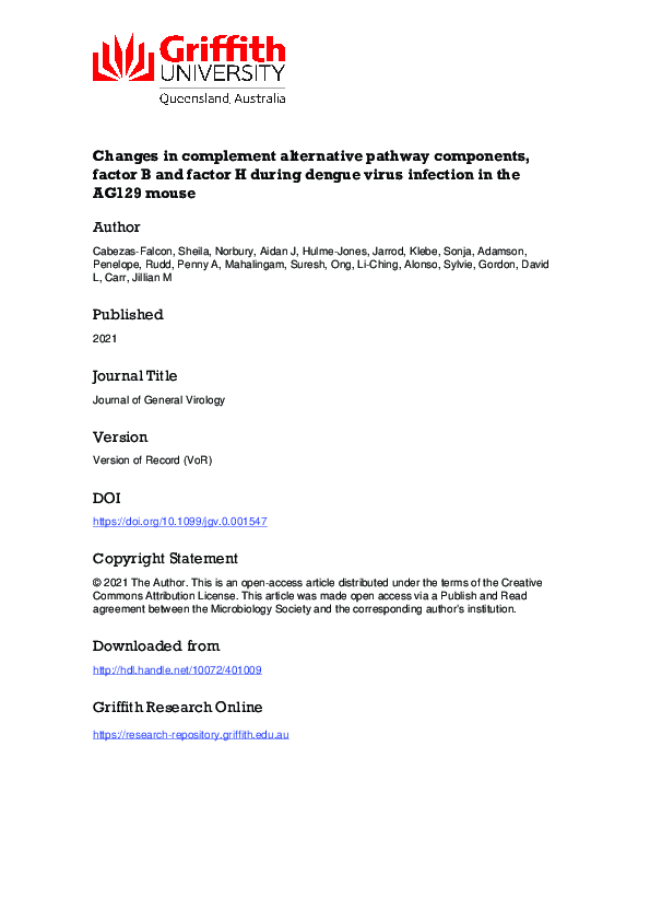 (PDF) Changes in complement alternative pathway components, factor B ...