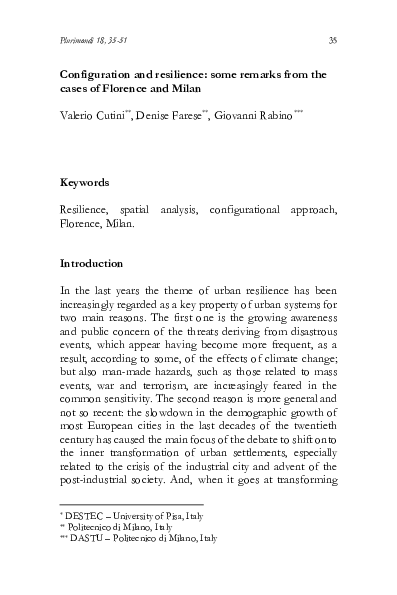 (PDF) Configuration and resilience: some remarks from the case studies ...