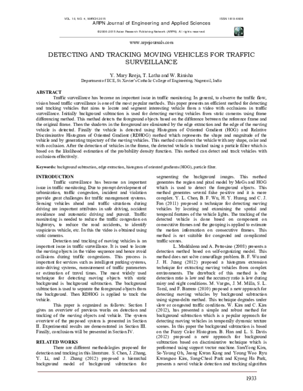 (PDF) Efficient Vehicle Detection and Tracking Method