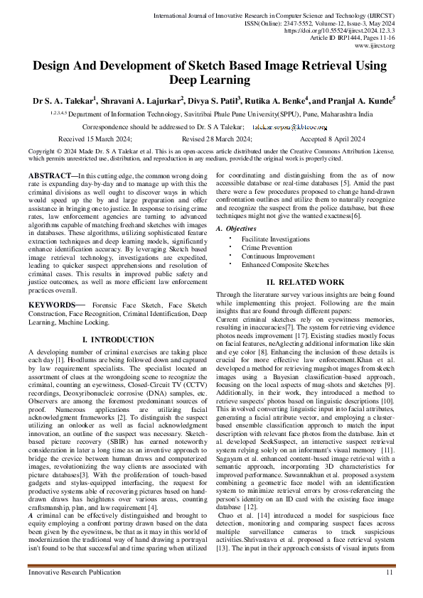 (PDF) Design And Development of Sketch Based Image Retrieval Using Deep Learning