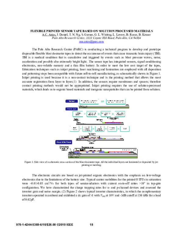 (PDF) Flexible printed sensor tape based on solution processed materials