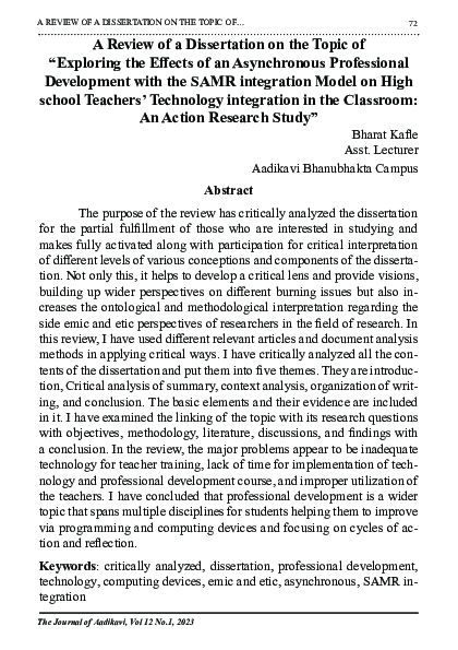 (PDF) A Review of a Dissertation on the Topic of “Exploring the Effects of an Asynchronous ...