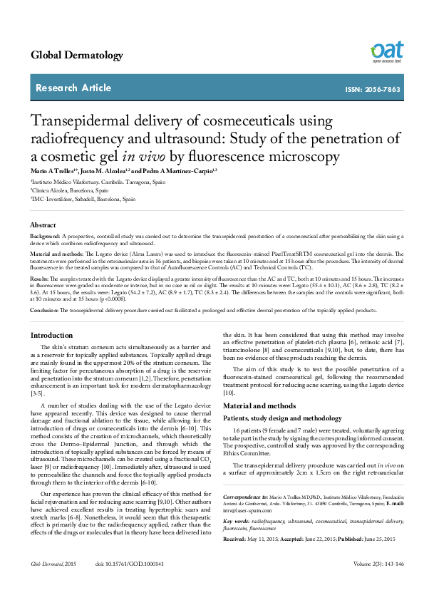 (PDF) Transepidermal delivery of cosmeceuticals using radiofrequency ...