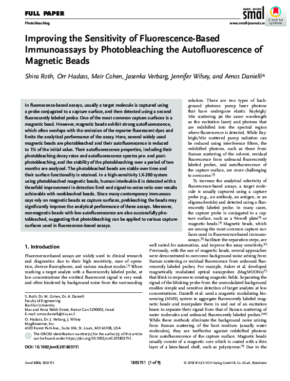 (PDF) Improving the Sensitivity of Fluorescence‐Based Immunoassays by ...