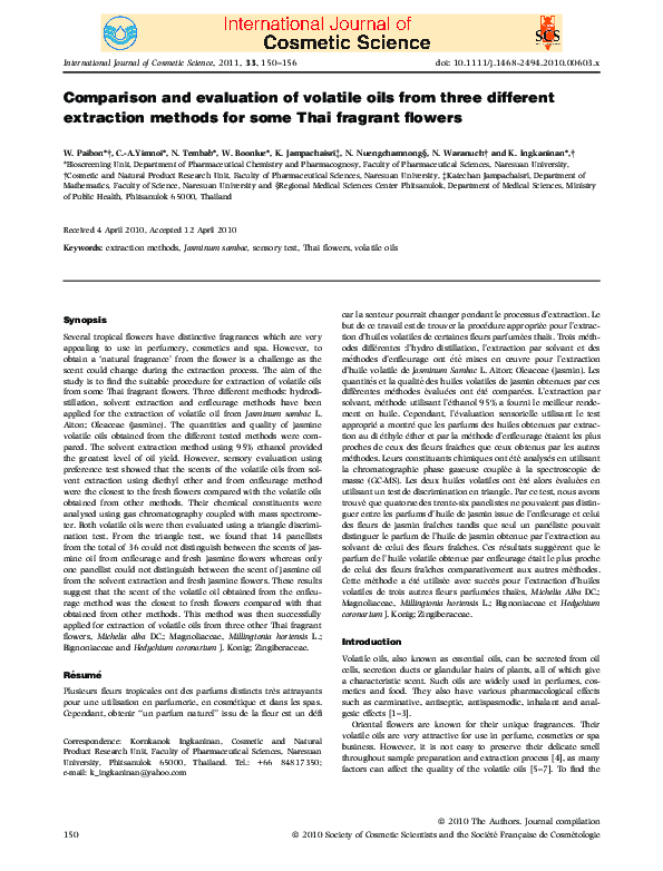(PDF) Comparison and evaluation of volatile oils from three different ...