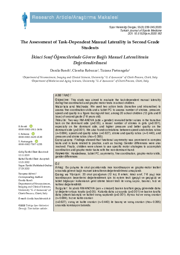 (PDF) The Assessment of Task-Dependent Manual Laterality in Second ...