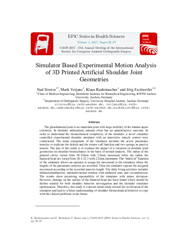(PDF) Simulator Based Experimental Motion Analysis of 3D Printed Artificial Shoulder Joint ...