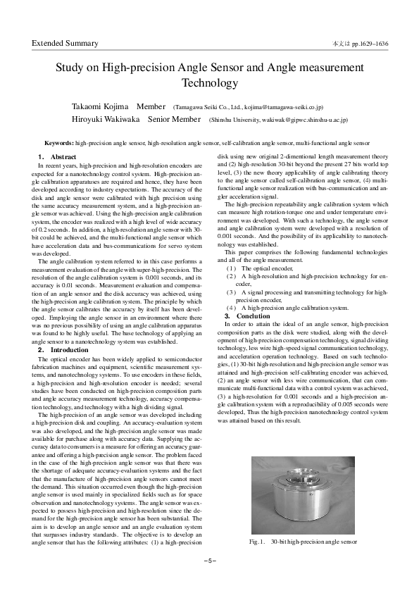 (PDF) Study on High-Precision Angle Sensor and Angle measurement ...