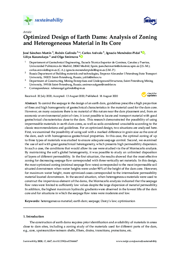 (PDF) Optimized Design of Earth Dams: Analysis of Zoning and Heterogeneous Material in Its Core