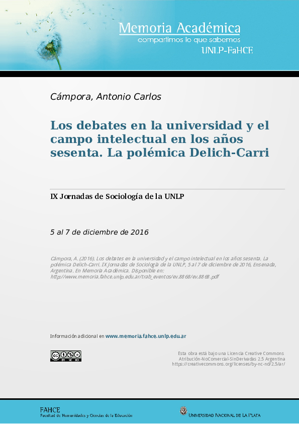 (PDF) Los debates en la universidad y el campo intelectual en los años ...