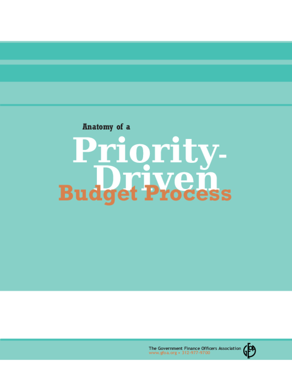 (PDF) ANATOMY of a Priority-Based Budget Process